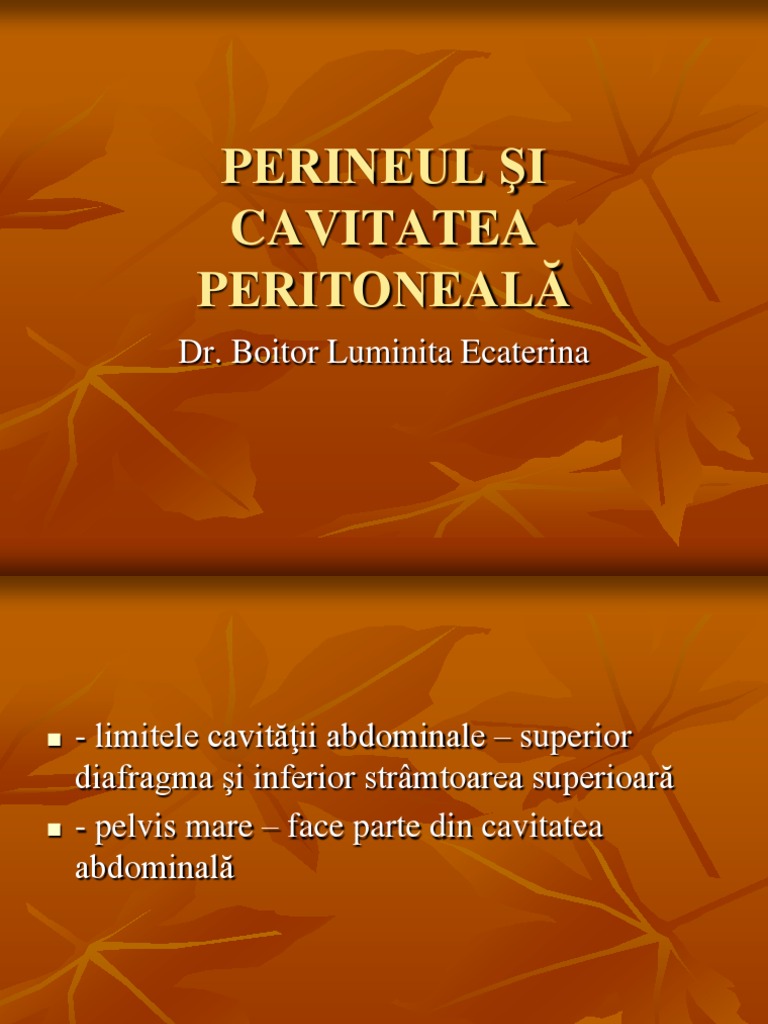 Perineul Si Cavitatea Peritoneala | PDF