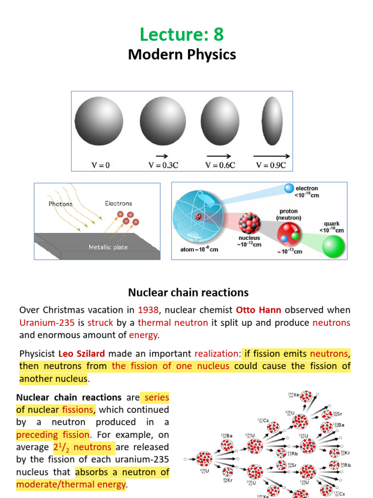 Lecture-08 (Modern Physics) | PDF | Nuclear Fission | Nuclear Reactor