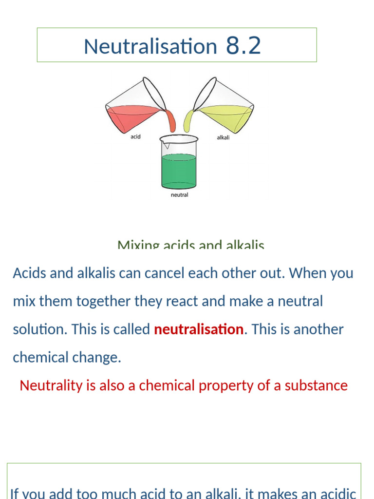 Neutralisation of Acids and Alkalis | PDF | Chemistry | Chemical Substances