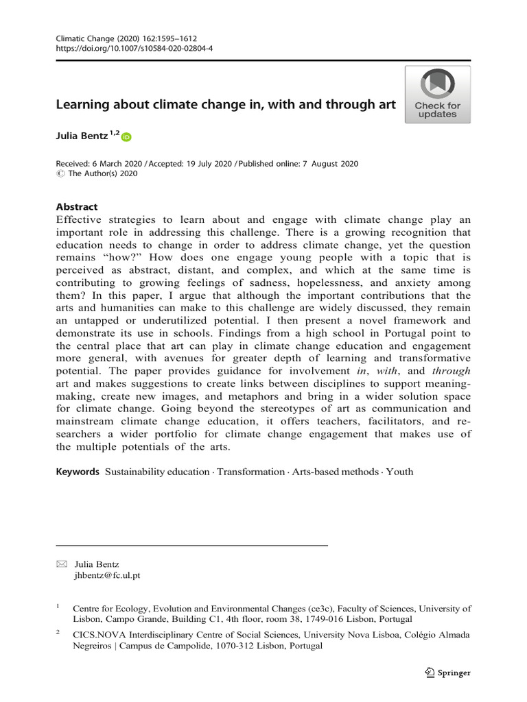 Engaging Youth in Climate Change Through Art | PDF | Learning | Experience