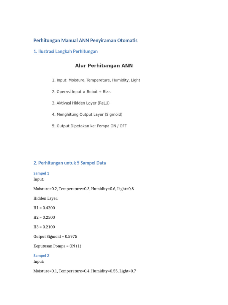 Perhitungan ANN Penyiraman | PDF