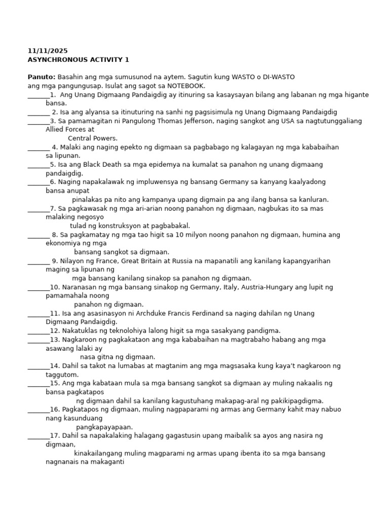 Asynchronous Activity 1 | PDF