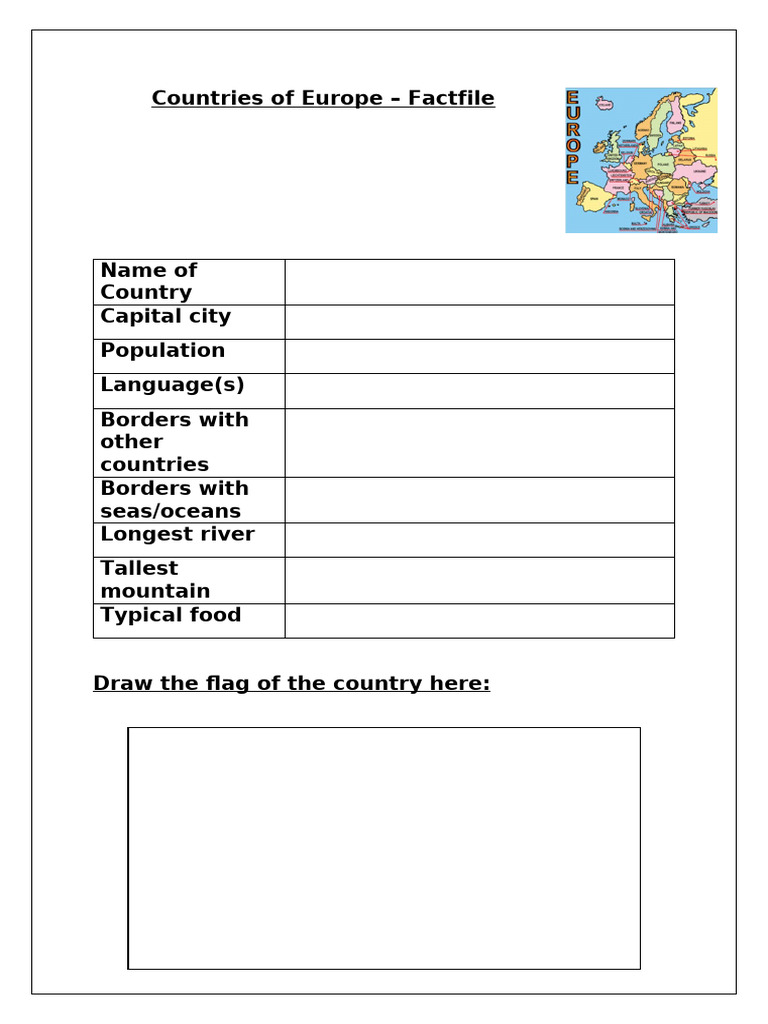 Countries of Europe Factfile | PDF