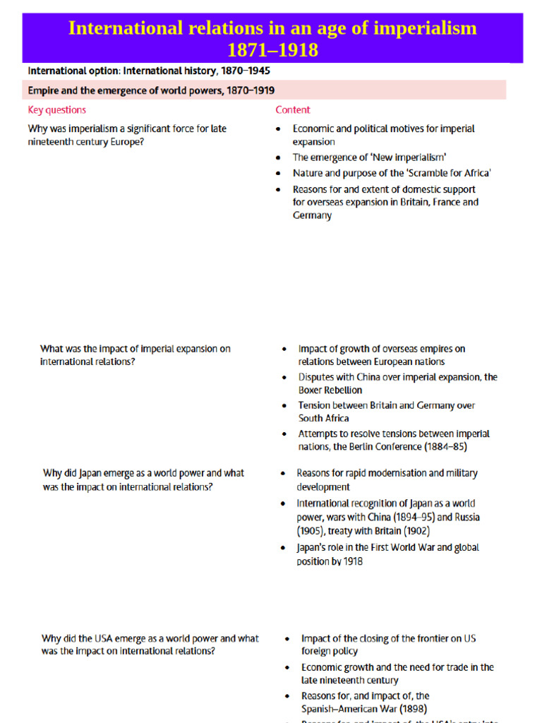 European Imperialism 1871-1918 Overview | PDF | Qing Dynasty | British ...
