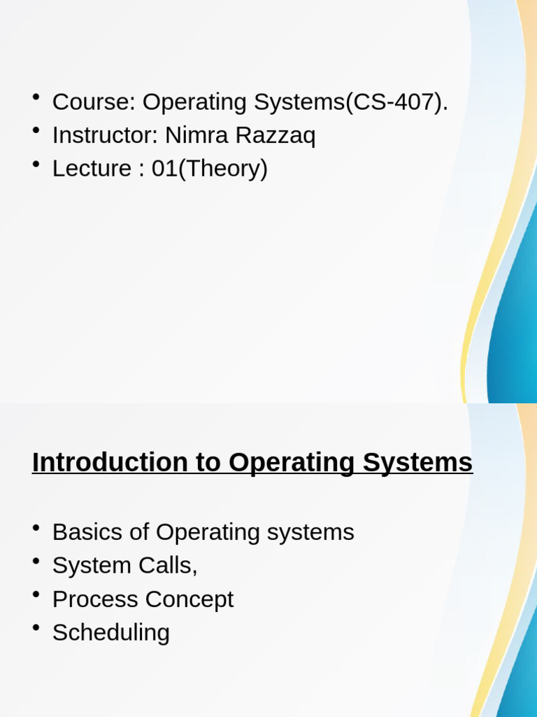 Lecture#1 Basics OF OS | PDF | Kernel (Operating System) | Operating System