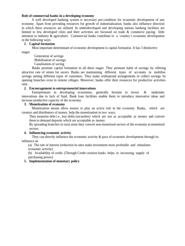Role of Banks in Eco Development | PDF | Banks | Economies