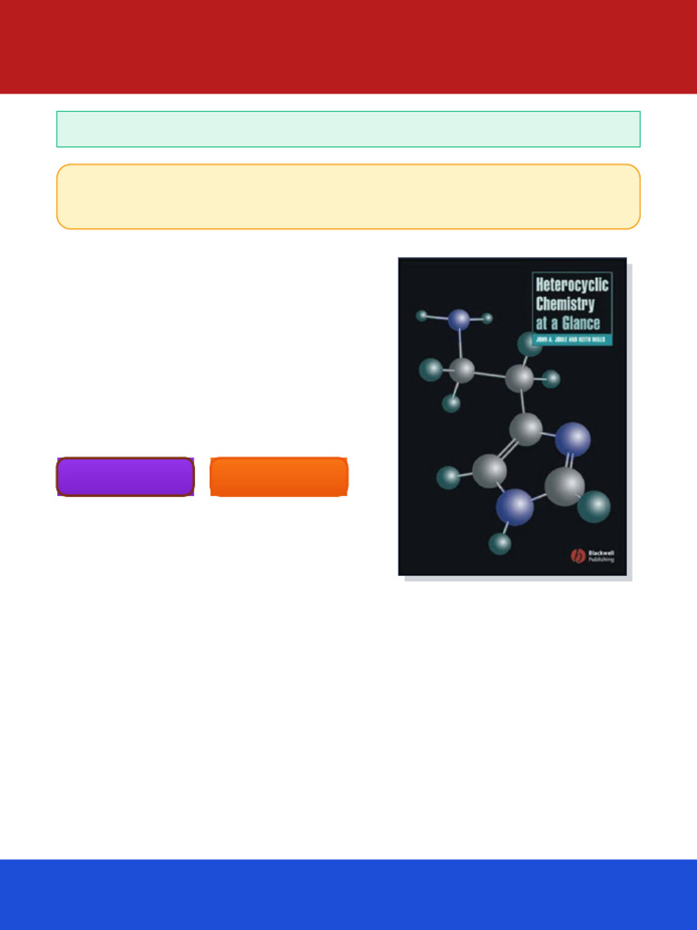 Heterocyclic Chemistry at a Glance 1st Edition John A. Joule ebook full reading access | PDF ...