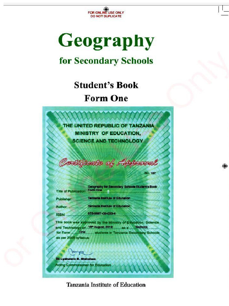 Geog F1 TIE Wazaelimu.com stuff to do t | PDF