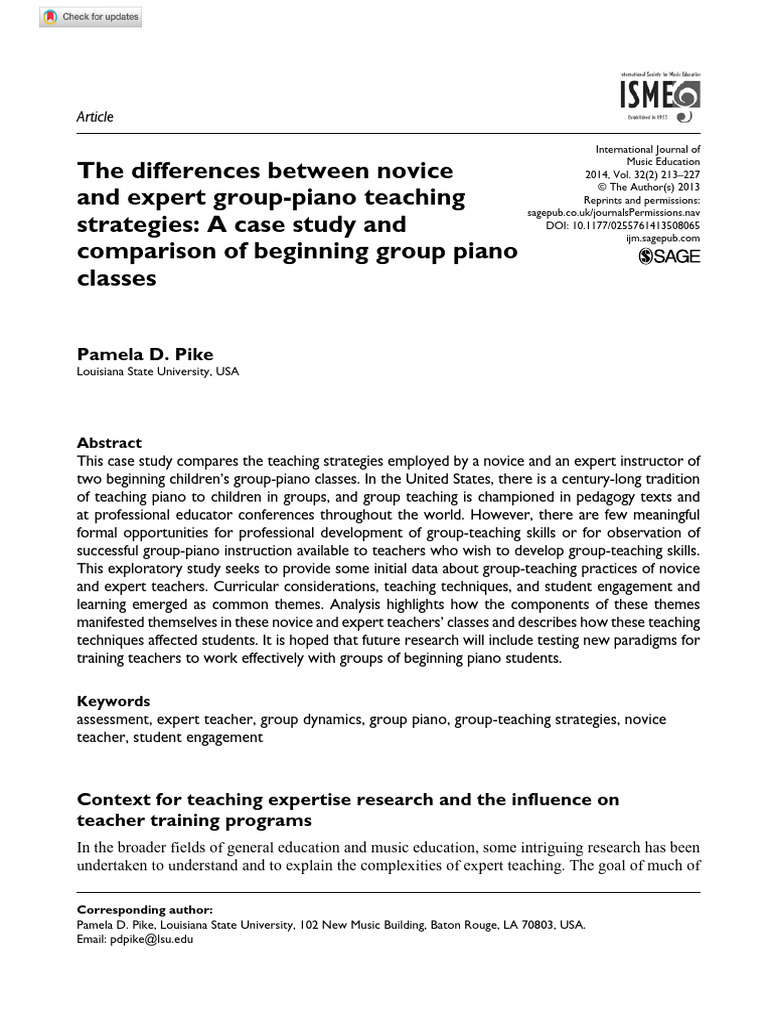 The Differences Between Novice and Expert Group.. | PDF | Expert | Teachers