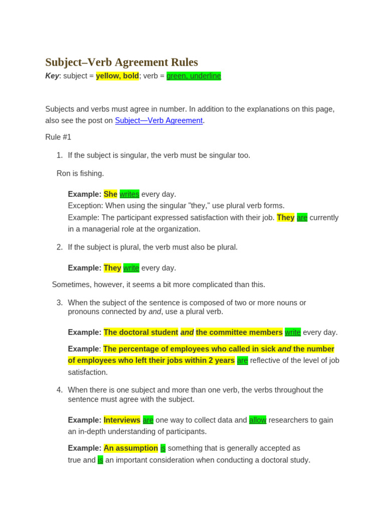 Subject and Verb Agreement | PDF | Grammatical Number | Subject (Grammar)