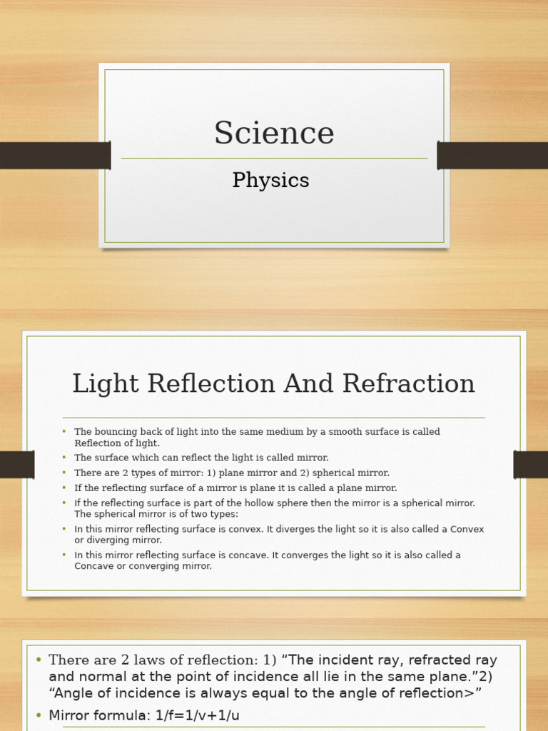 Science | PDF | Refraction | Mirror