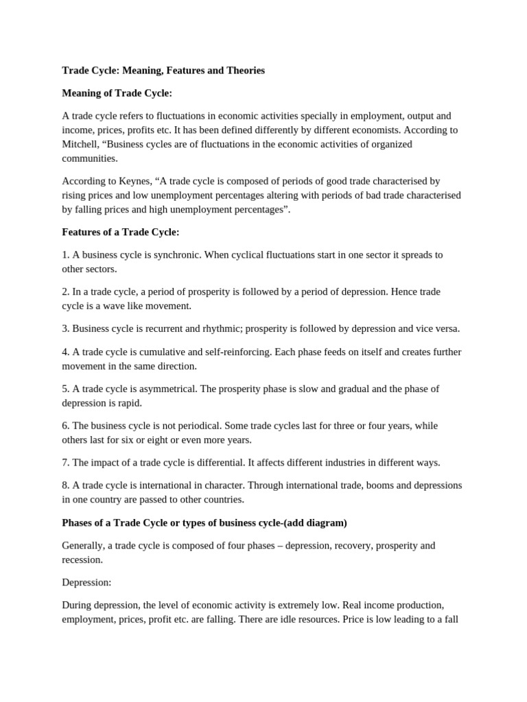 Understanding Trade Cycles: Phases & Causes | PDF | Business Cycle ...
