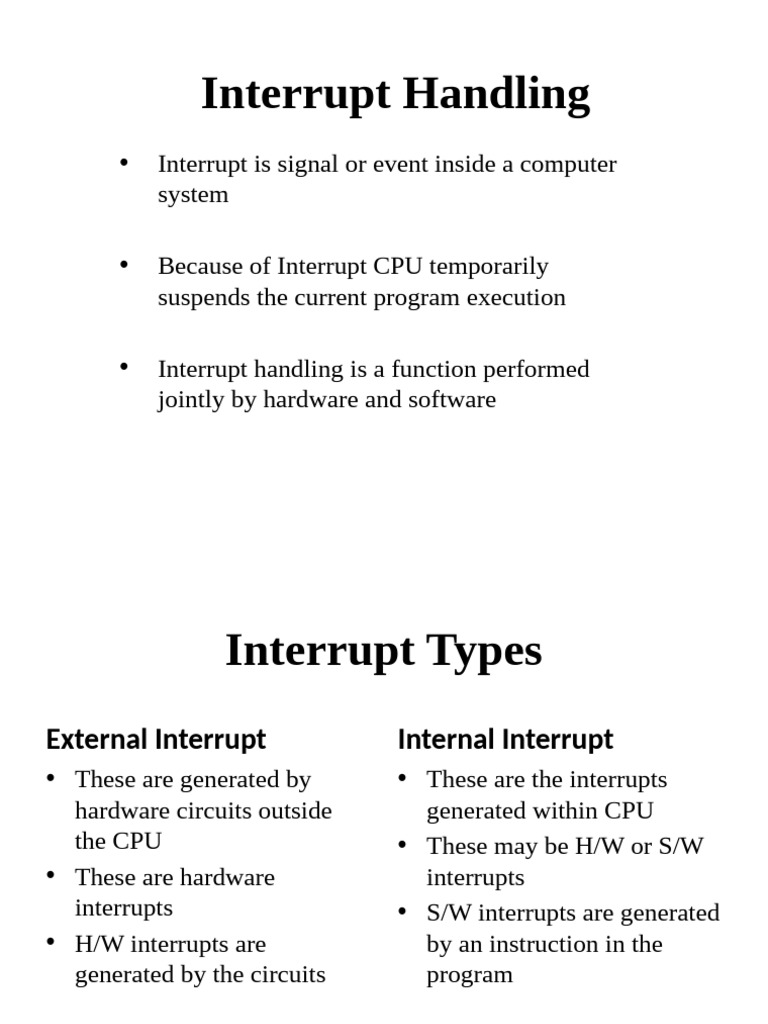 S For COA - Interrupt + Bus Arbitration | PDF | Input/Output | Central ...
