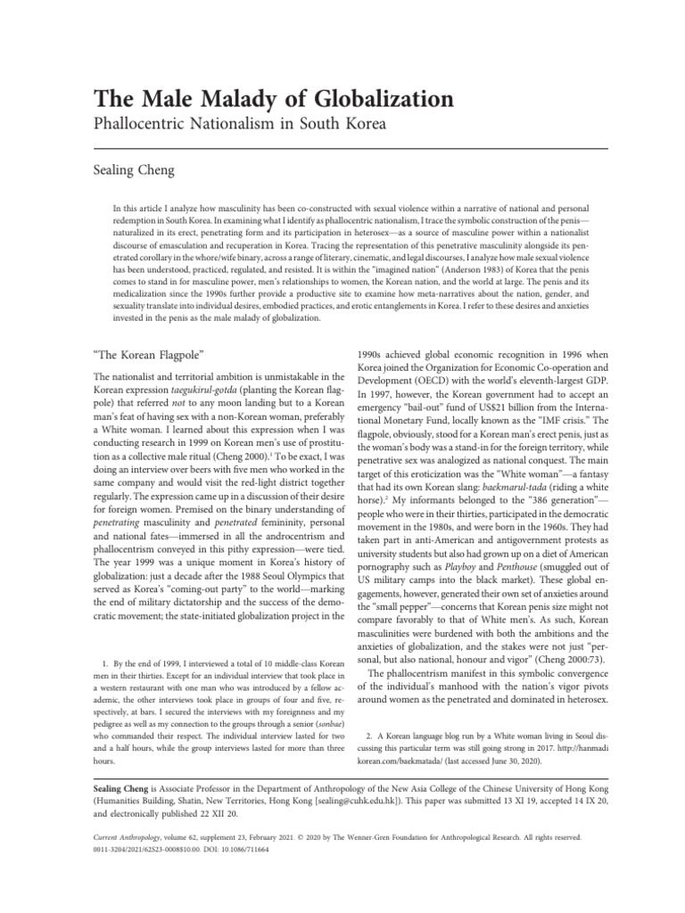 The Male Malady of Globalization | PDF | Prostitution | Masculinity