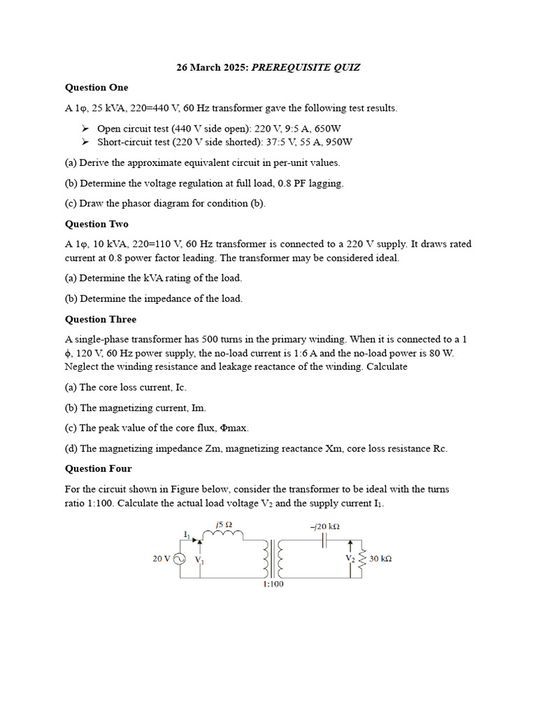 Prerequisite Quiz | PDF