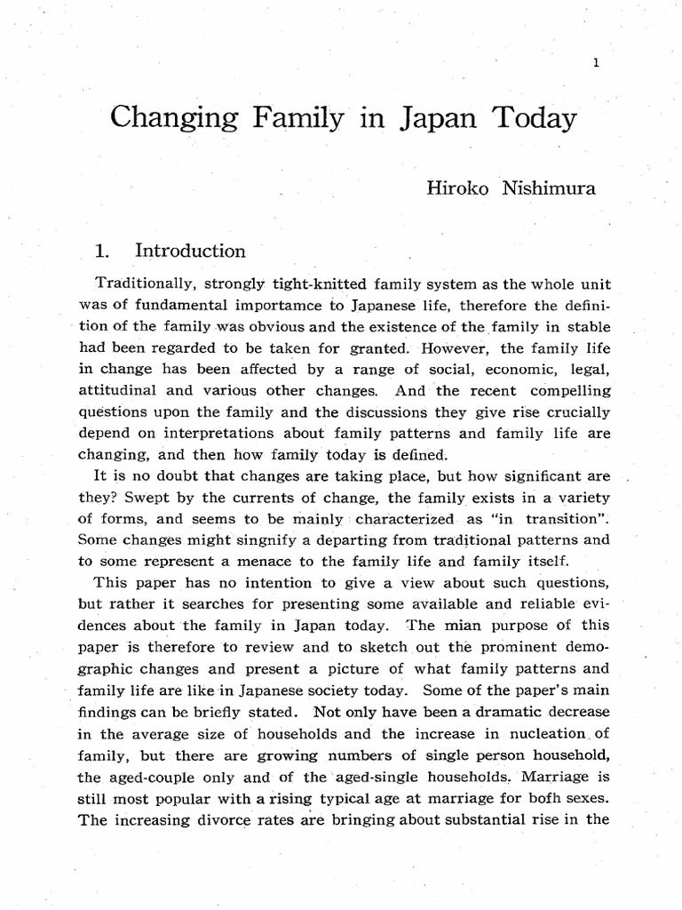 Evolving Family Structures in Japan | PDF | Family | Divorce
