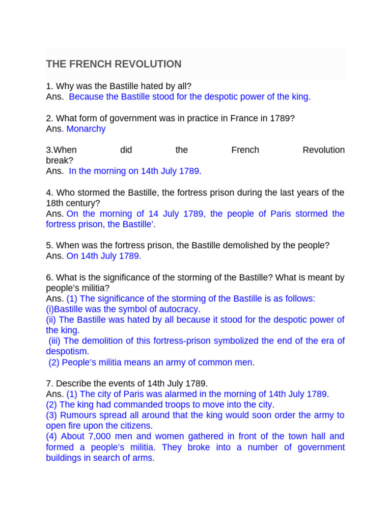 Notes - French Revolution | PDF | Reign Of Terror | French Revolution