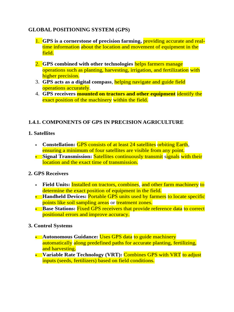 GPS in Precision Agriculture Explained | PDF | Global Positioning ...