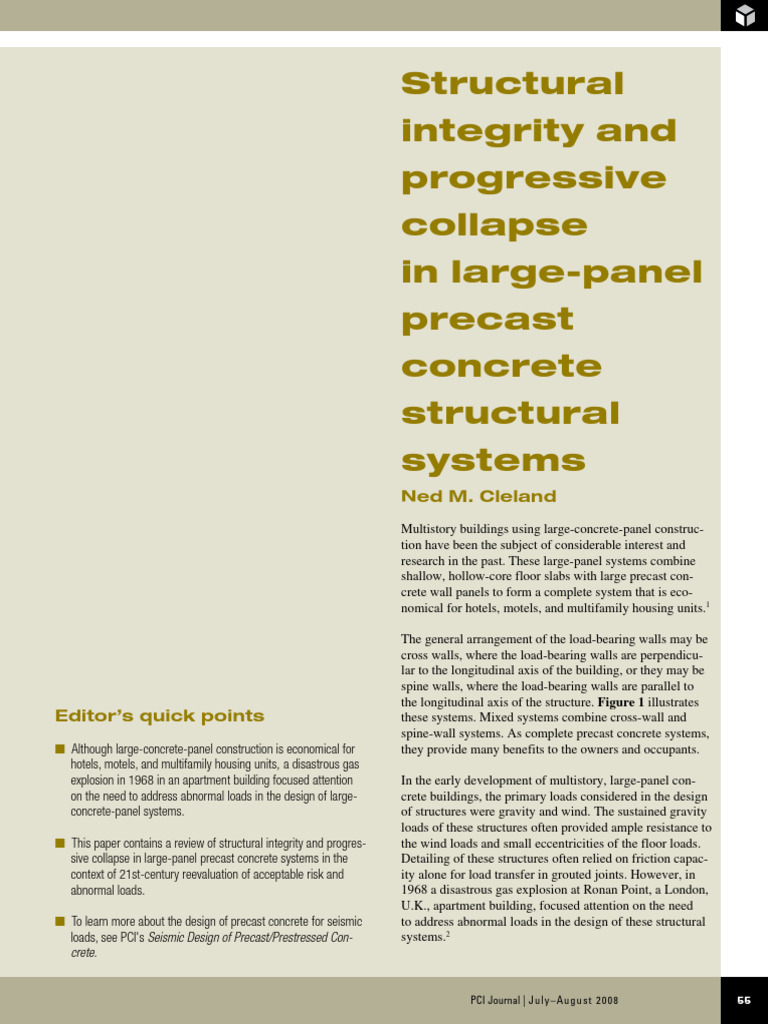 Structural Integrity in Large-Panel Concrete | PDF | Concrete | Precast ...