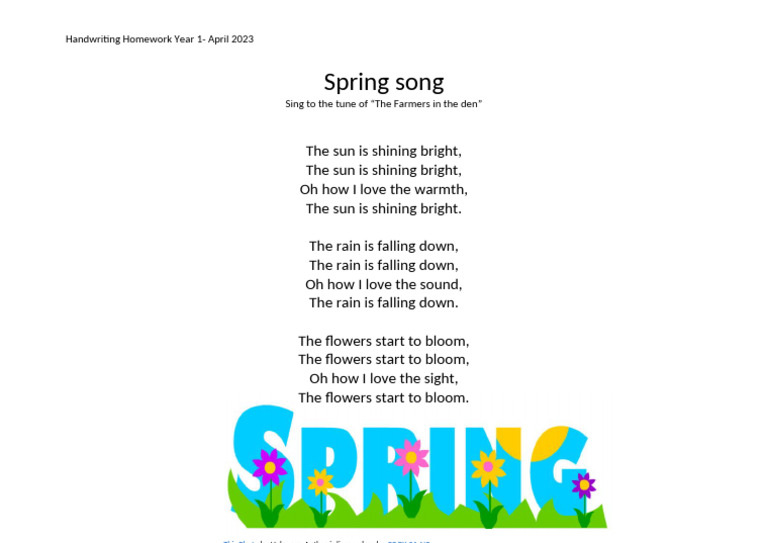 Handwriting - Spring Song | PDF