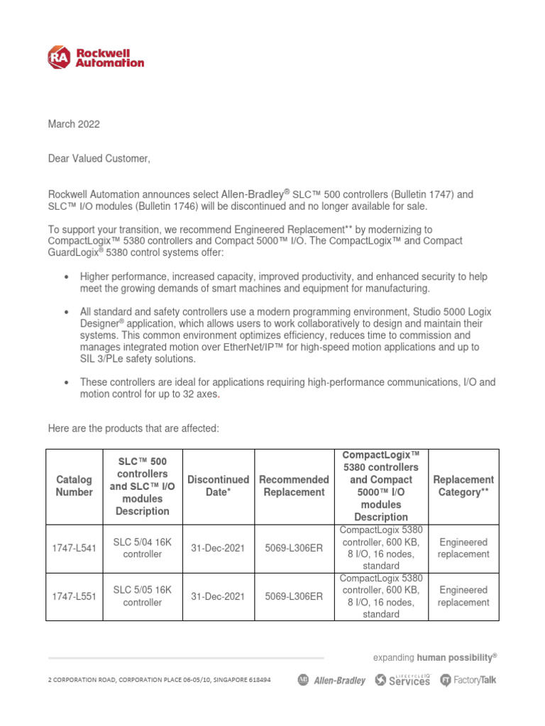 Discontinuation of SLC 500 Controllers | PDF | Relay | Computing