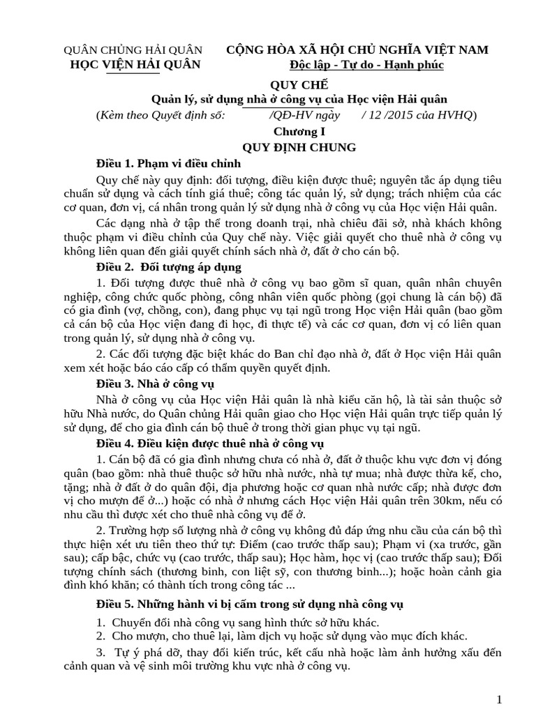 Quy Chế Nha Cong Vu - HVHQ Chinh Sua Ngay 01-12-15 | PDF