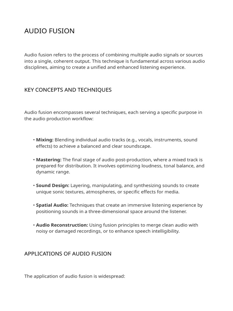 Fusion Audio | PDF