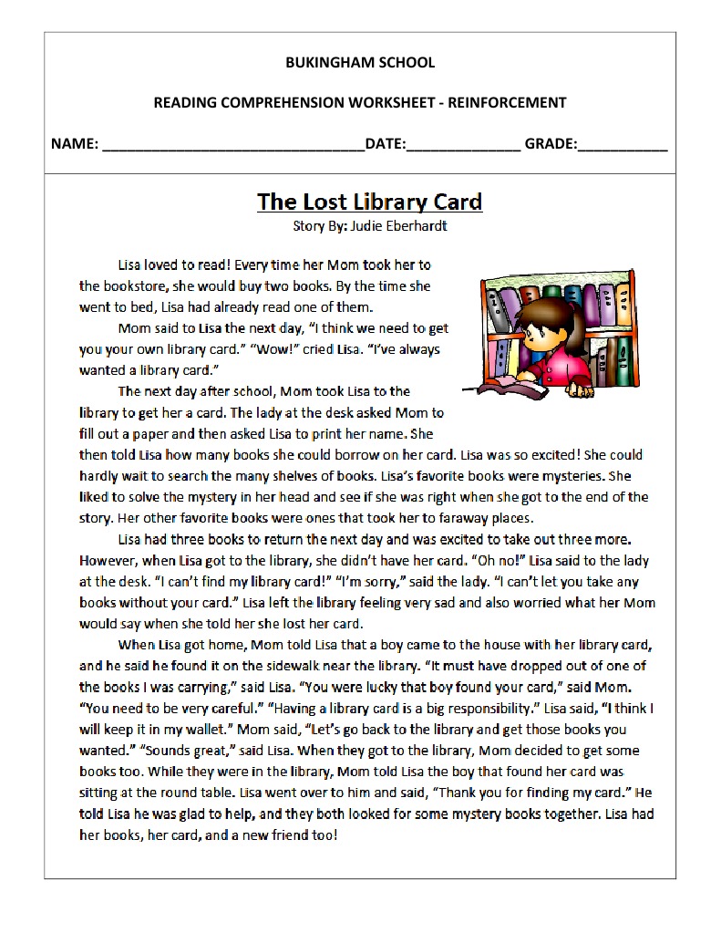 Grade 2 Reading Comprehension Worksheet | PDF | Social Science