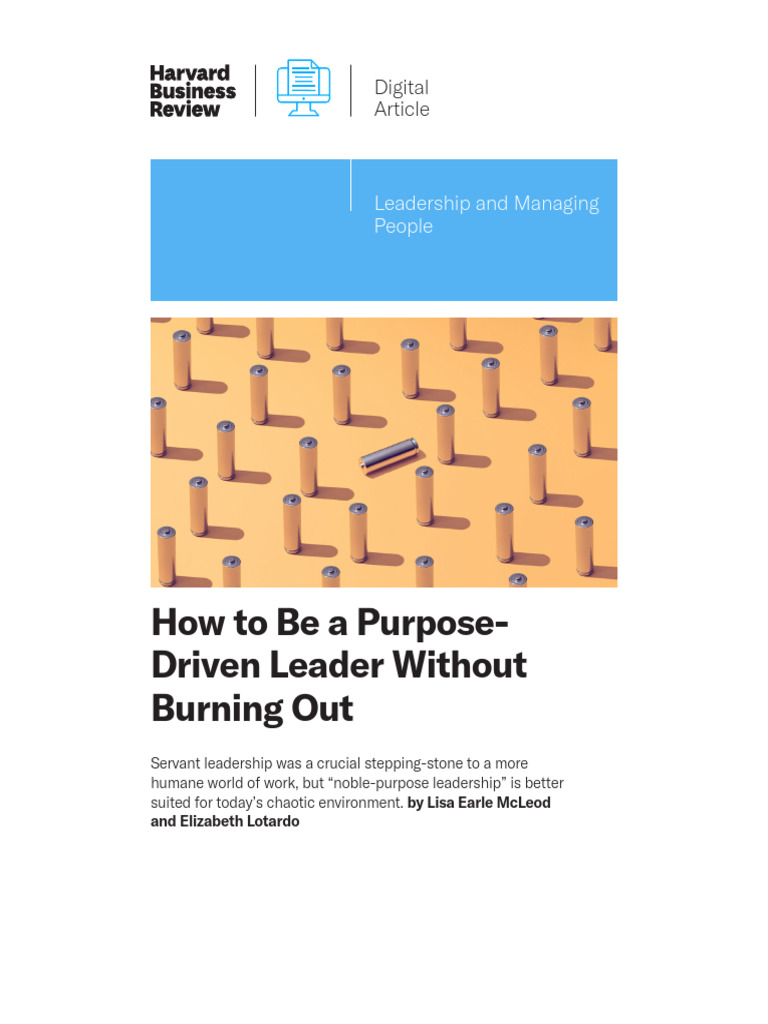 Purpose-Driven Leadership Tips | PDF | Servant Leadership