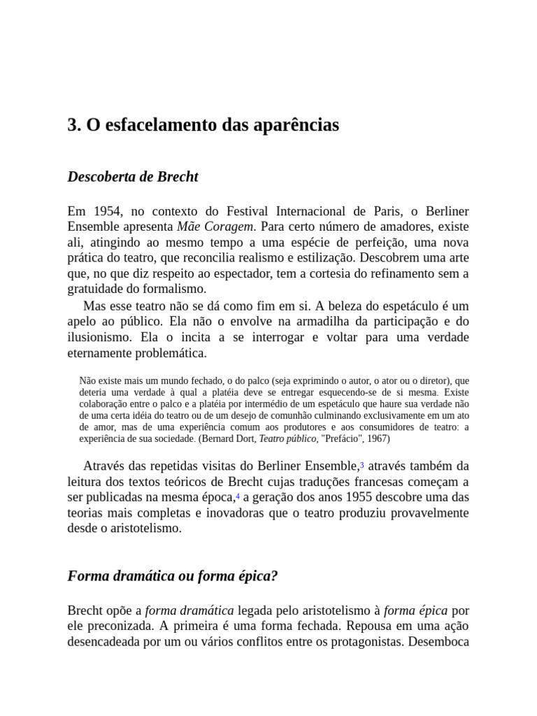 Brecht e o Teatro Épico: Crítica e Distanciamento | PDF | Ator | Romeu ...