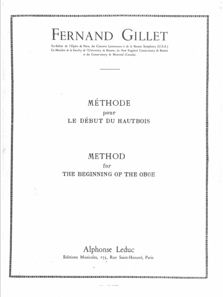 Guillet, Fernand - El Comienzo Con El Oboe | PDF