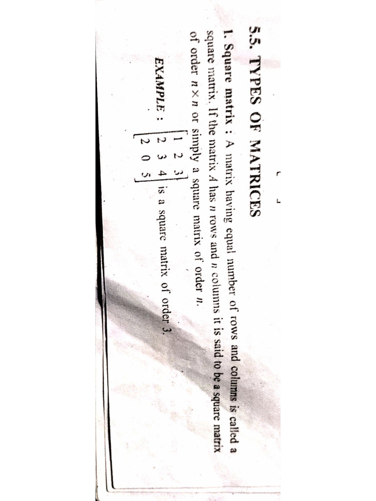 Types of Matrices | PDF