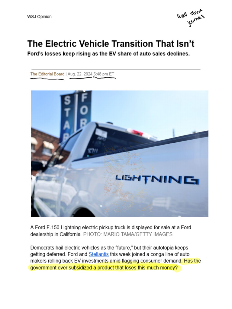AP Summer Article - Environment | PDF | Electric Vehicle | Ford Motor ...