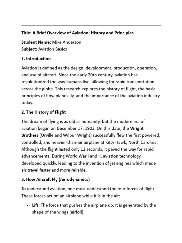 Research on Aviation Basics | PDF