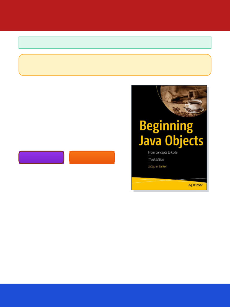 Beginning Java Objects: From Concepts to Code, 3rd edition Jacquie Barker ebook HD text edition ...