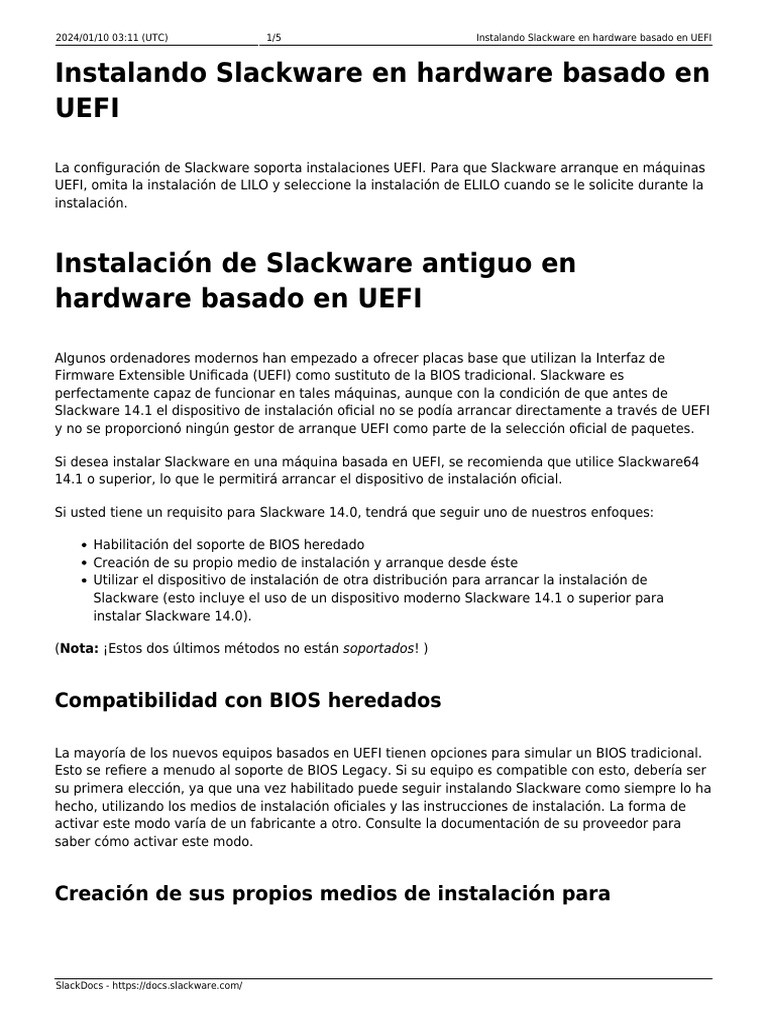 instalando_slackware_en_hardware_basado_en_uefi | PDF | Arranque | Bios