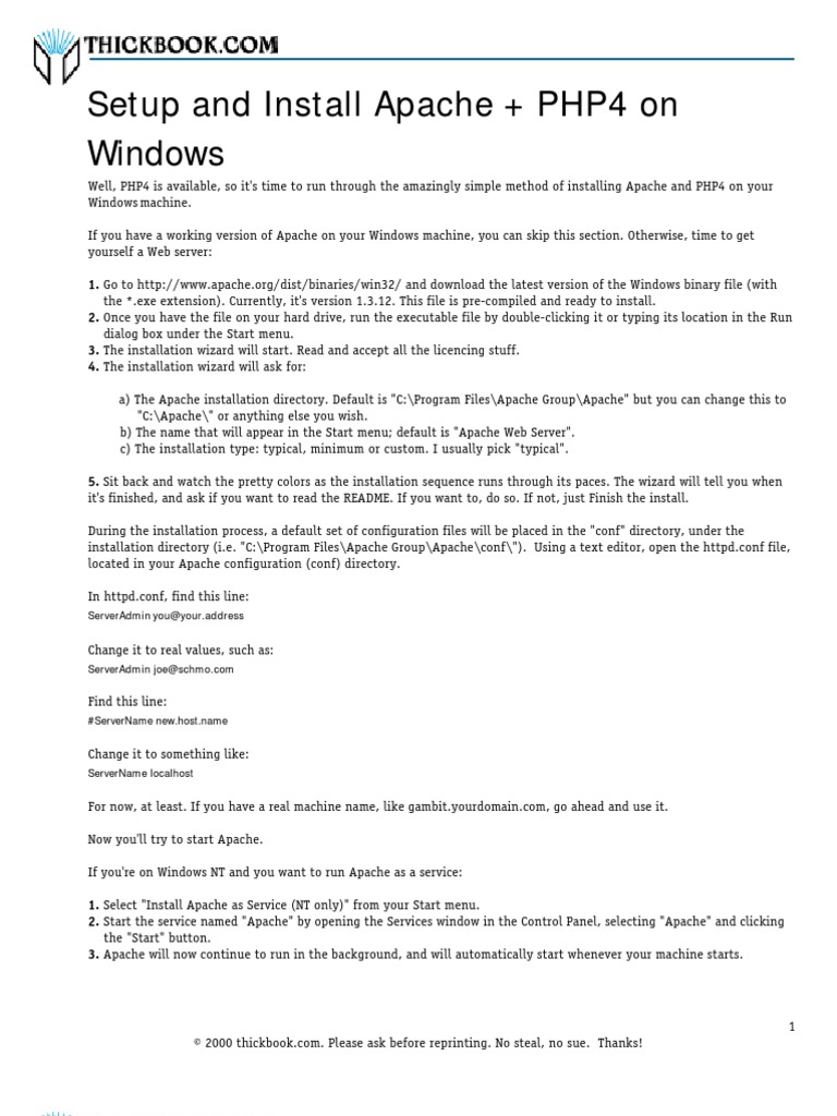 Apache PHP Reference Guide | PDF | Apache Http Server | Php