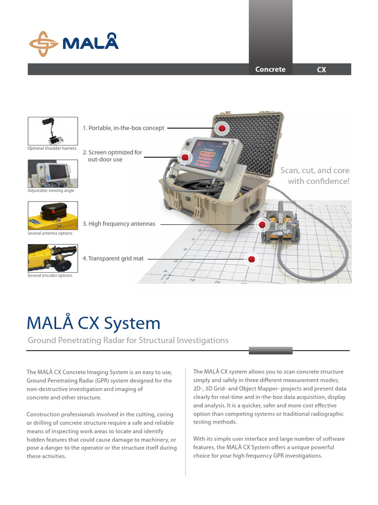 MALÅ CX Concrete GPR System Overview | PDF | Electronics