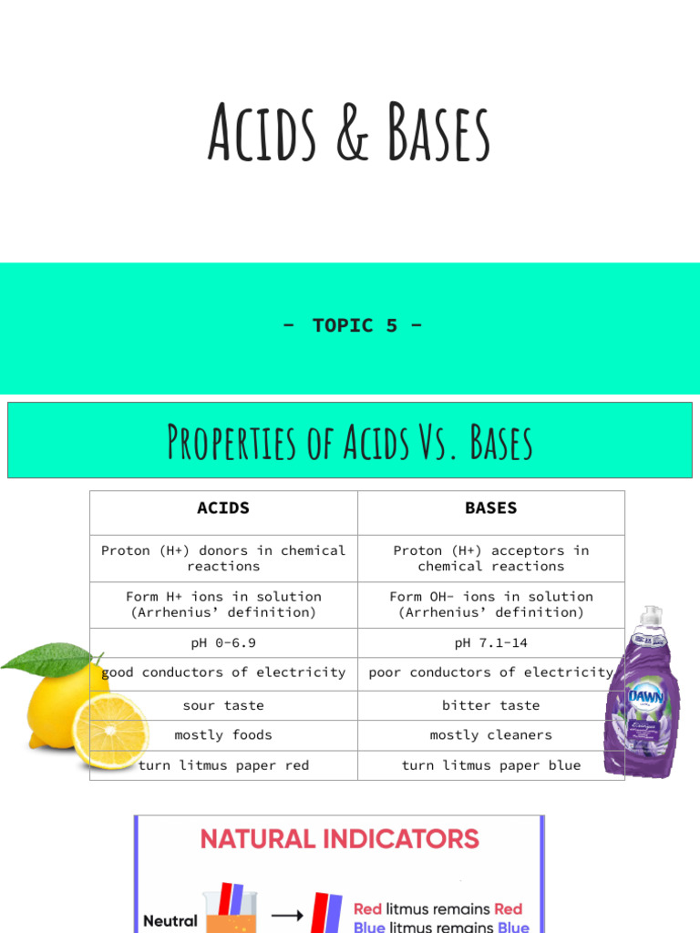 Topic 5_ Acids & Bases | PDF | Acid | Ph