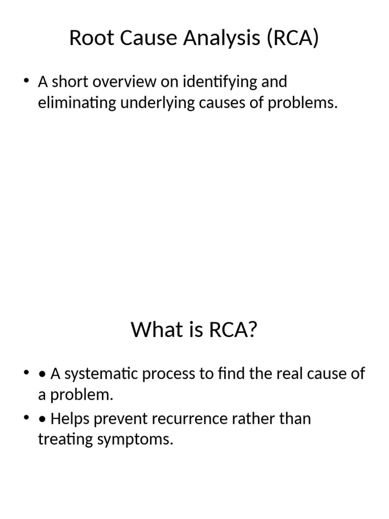 RCA Short Presentation | PDF
