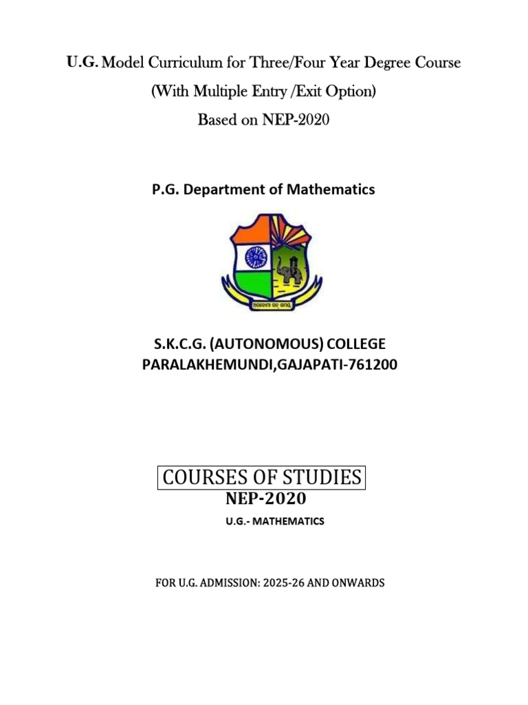 UG MATHEMATICS SYLLABUS NEP 2025_2026 | PDF | Group (Mathematics ...