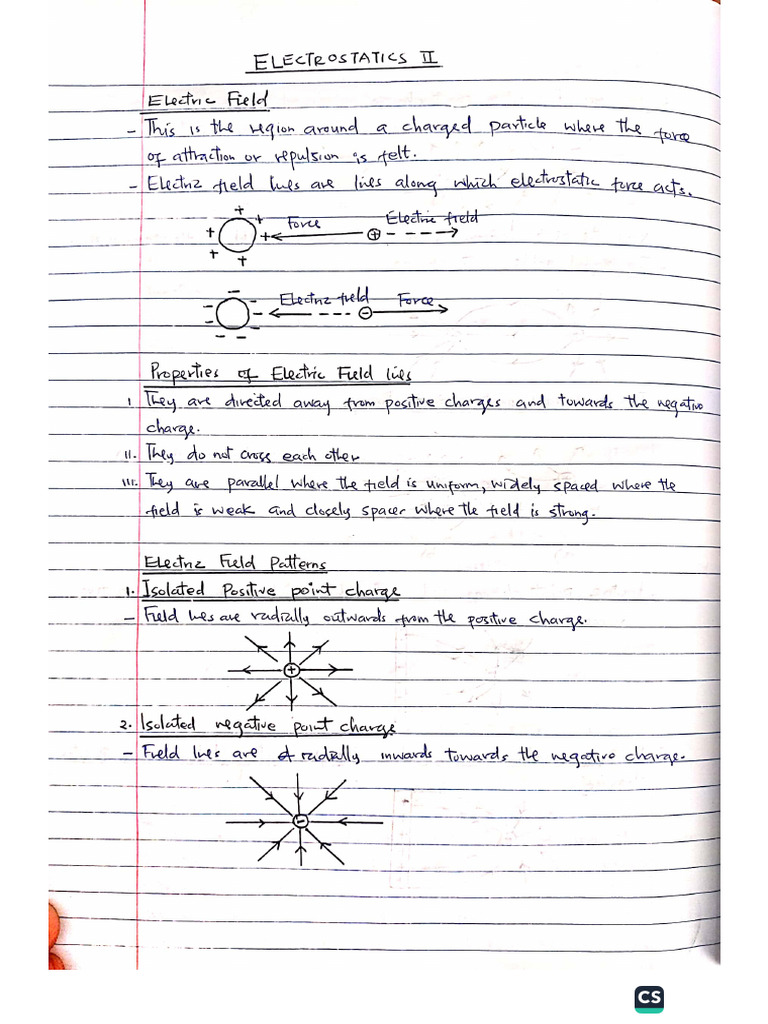 Notes Electrostatics 2 | PDF