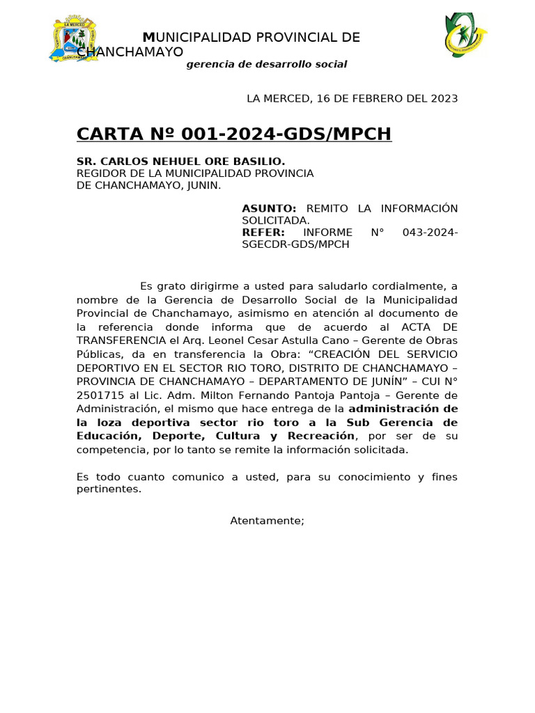 Cartas Gds 2024 | PDF