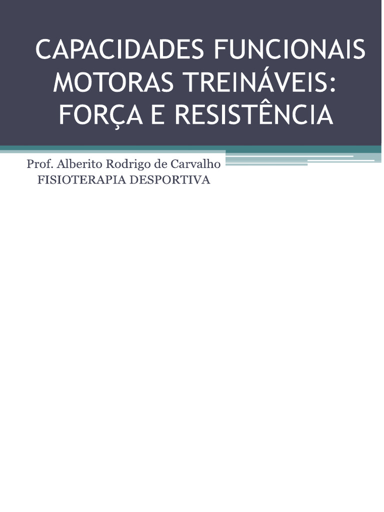 1 Capacidades Motoras Treináveis | PDF | Músculo | Treinamento de força