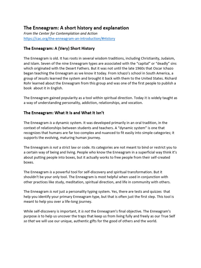 The Enneagram Short History and Explanation 2 | PDF