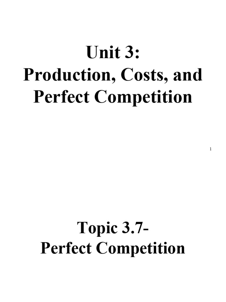 Understanding Perfect Competition and Market Structures | PDF | Profit ...