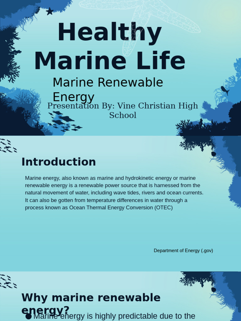 Marine Renewable Energy | PDF | Oceans | Renewable Energy