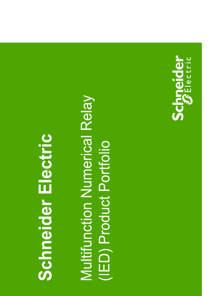 Schneider Electric IED Relays Portfolio | PDF