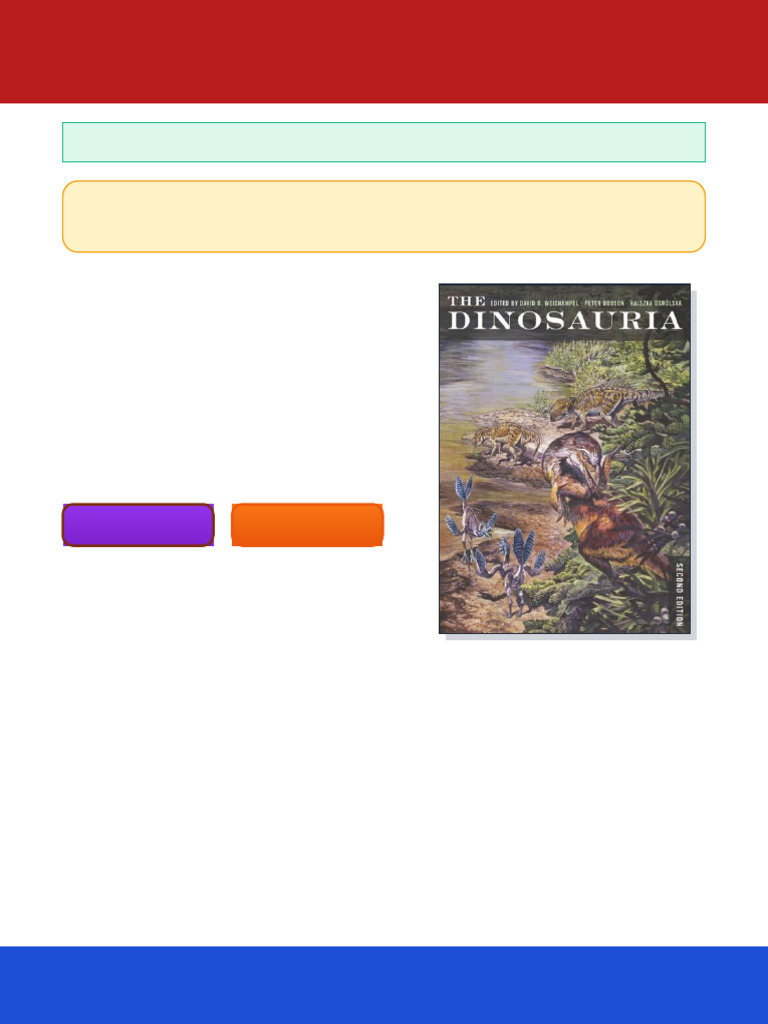 The Dinosauria Second Edition David B. Weishampel (Editor) Ebook ...