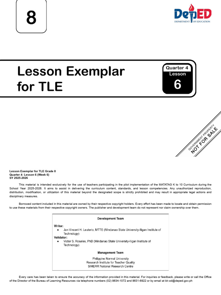TLE Grade 8 Lesson on Diagnostics | PDF | Life Cycle Assessment | Green ...